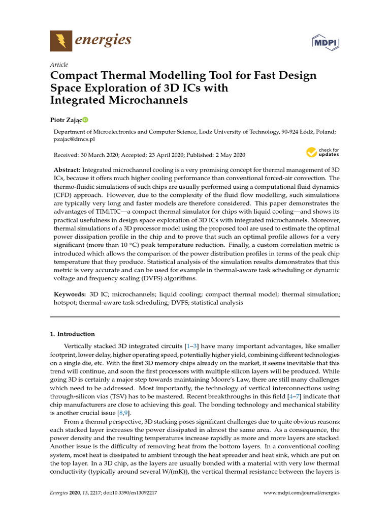 Compact Thermal Modelling Tool for Fast Design Space Exploration of 3D ...