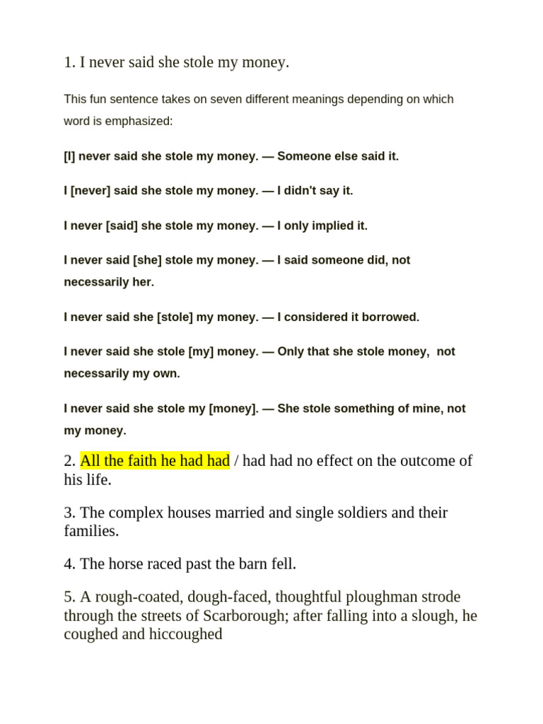 Ambiguous Sentences Explained | PDF