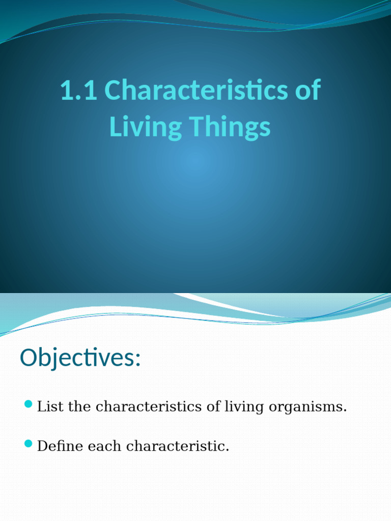 Characteristics of Living Organisms | PDF | Foods | Cellular Respiration