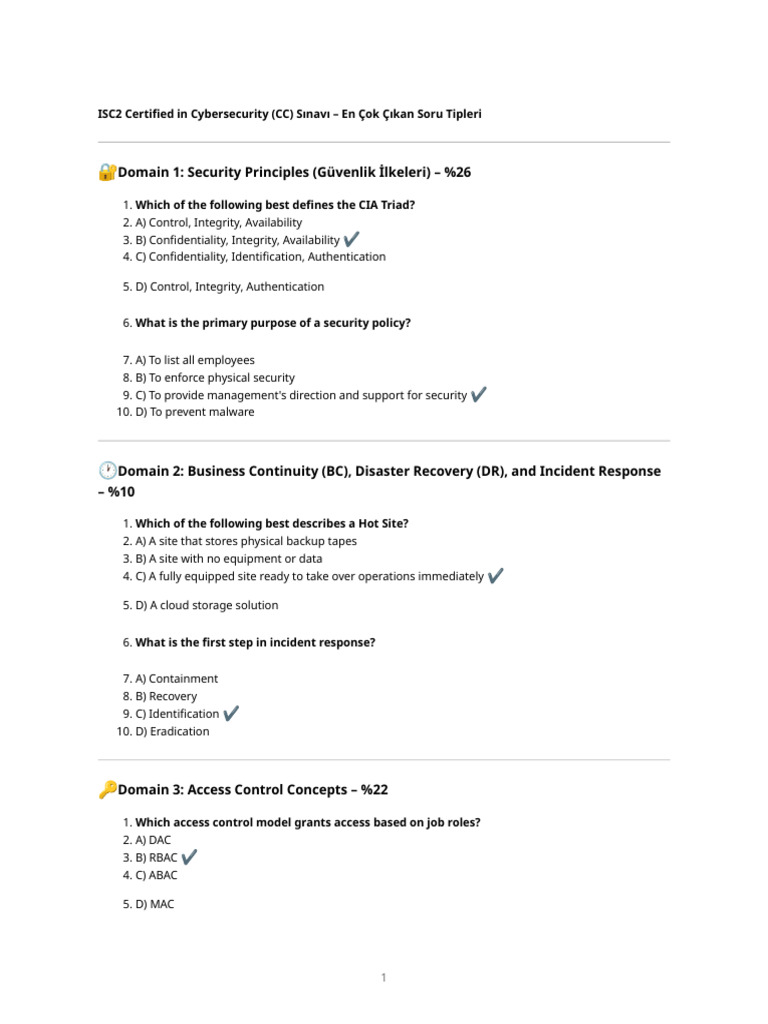 Isc2 CC Top Questions | PDF