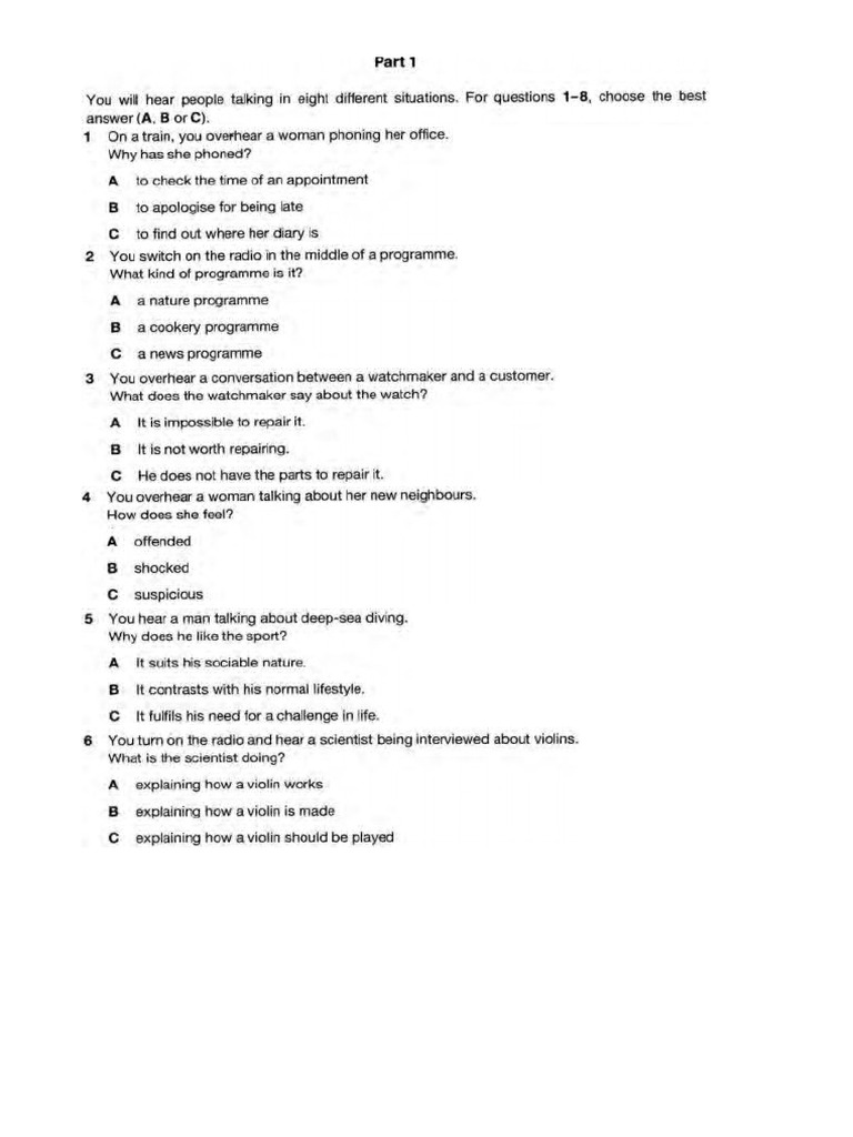 Nghe FCE 3 - Test 4 | PDF
