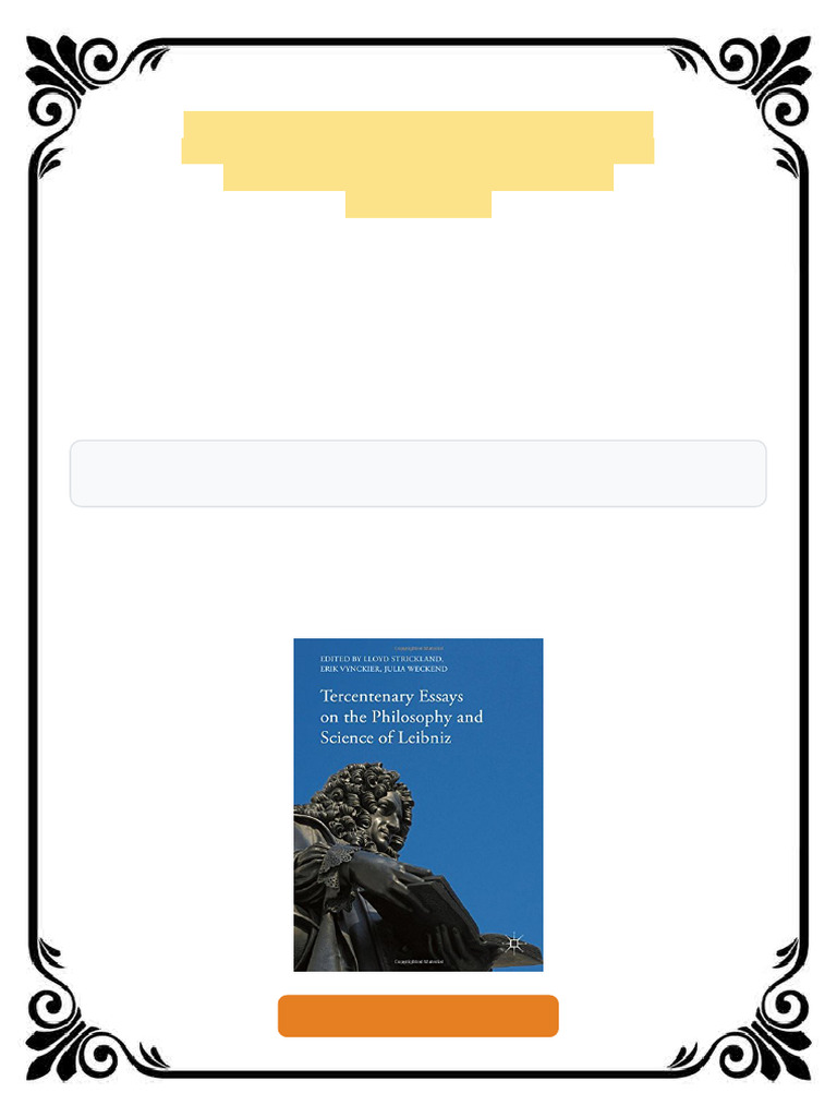 Tercentenary Essays on the Philosophy and Science of Leibniz 1st ...