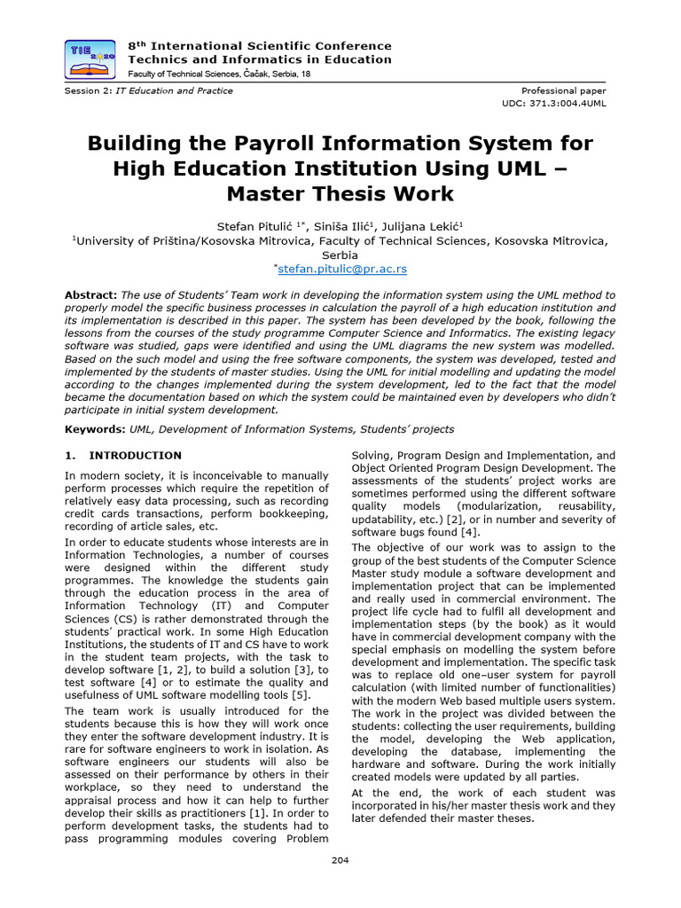 Building The Payroll Information System For High Education Institution ...