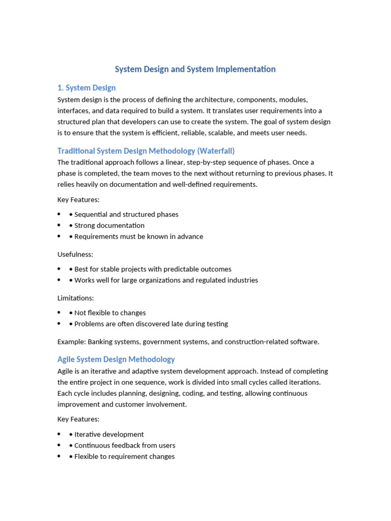 System Design and Implementation Guide | PDF | Software Development ...