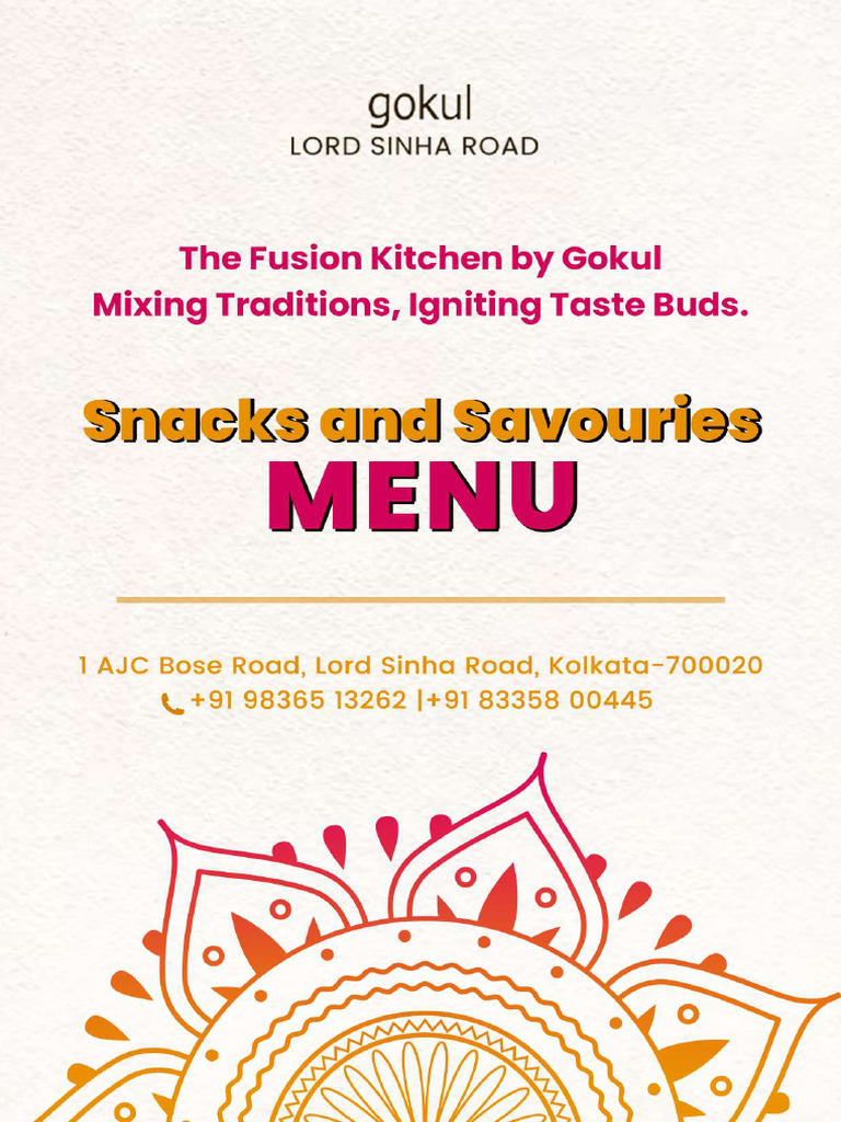 Gokul Menu | PDF