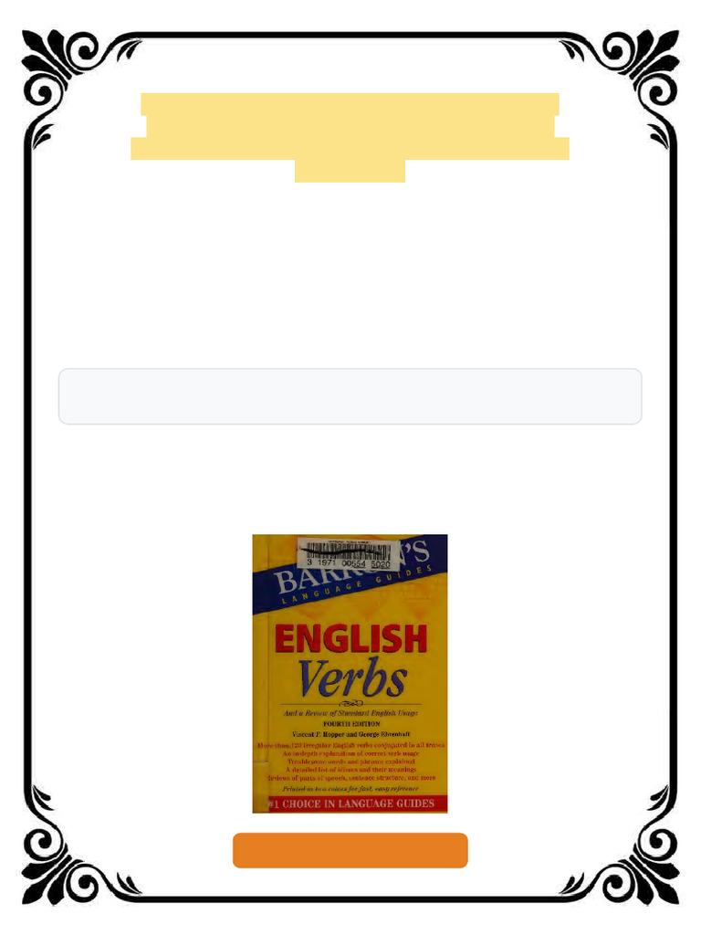English Verbs Barron S Verb and A Review of Standard English Usage 4th ...