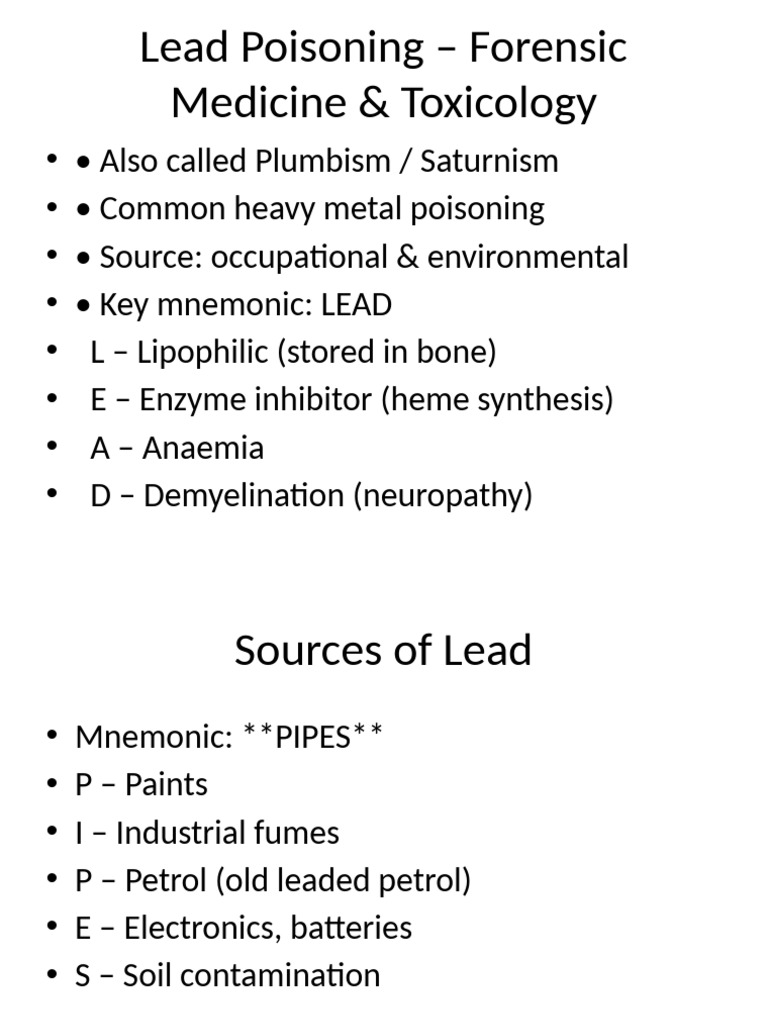 Lead Poisoning: Causes, Symptoms, and Treatment | PDF