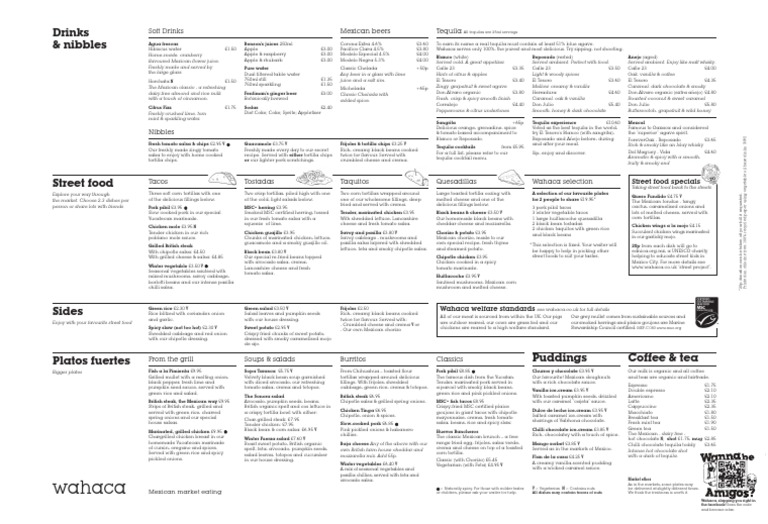 Wahaca Menu | PDF | Salad | North American Cuisine