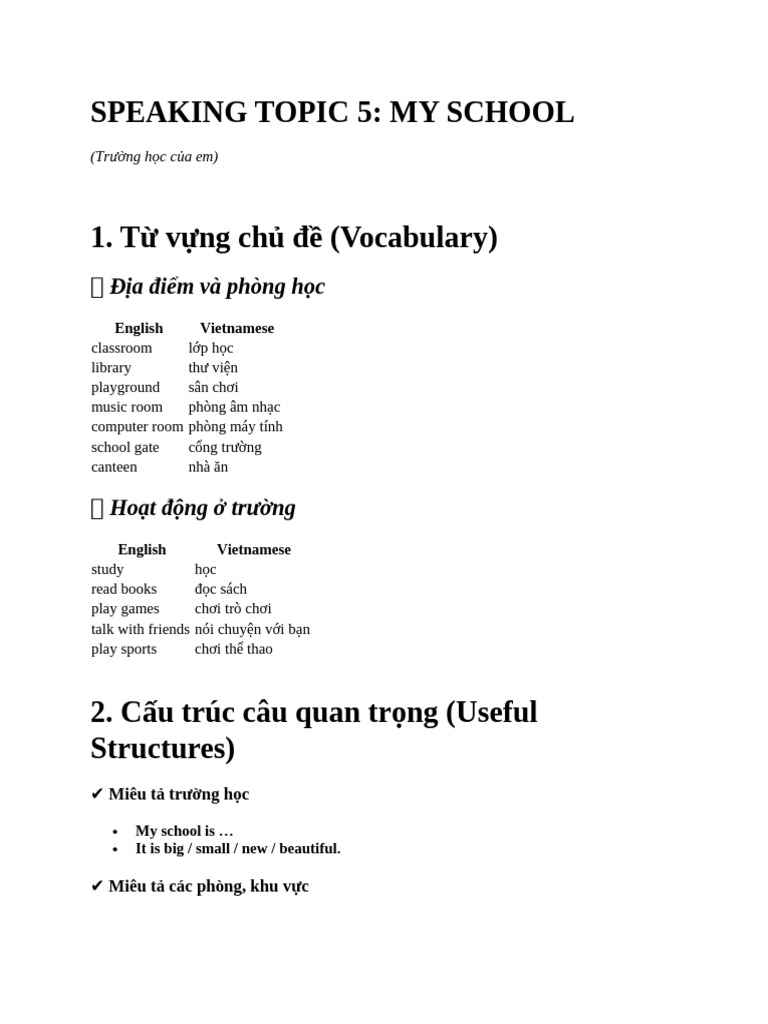 Speaking Topic 5 | PDF