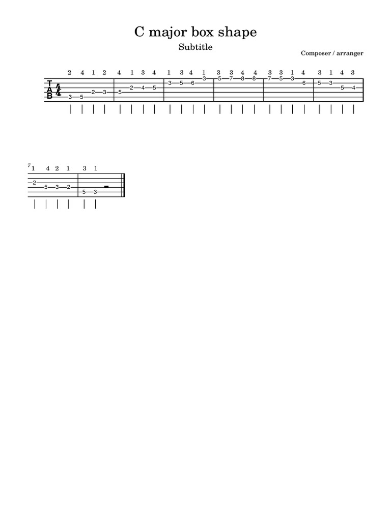 C Major Box Shape Music Arrangement | PDF