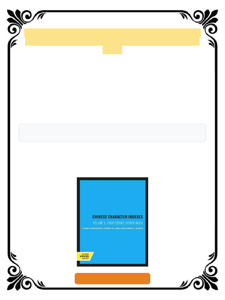 Chinese Character Indexes Volume 5 Four Corner System Index ebook ...