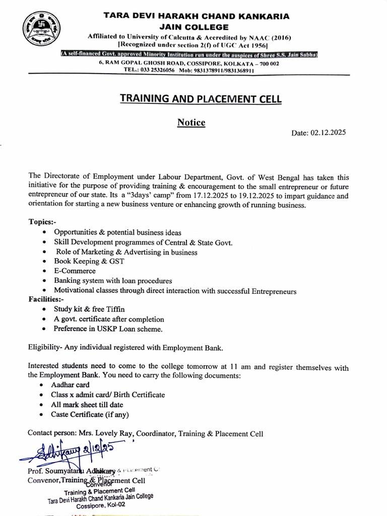 DEE Self Employment and Motivation Camp | PDF