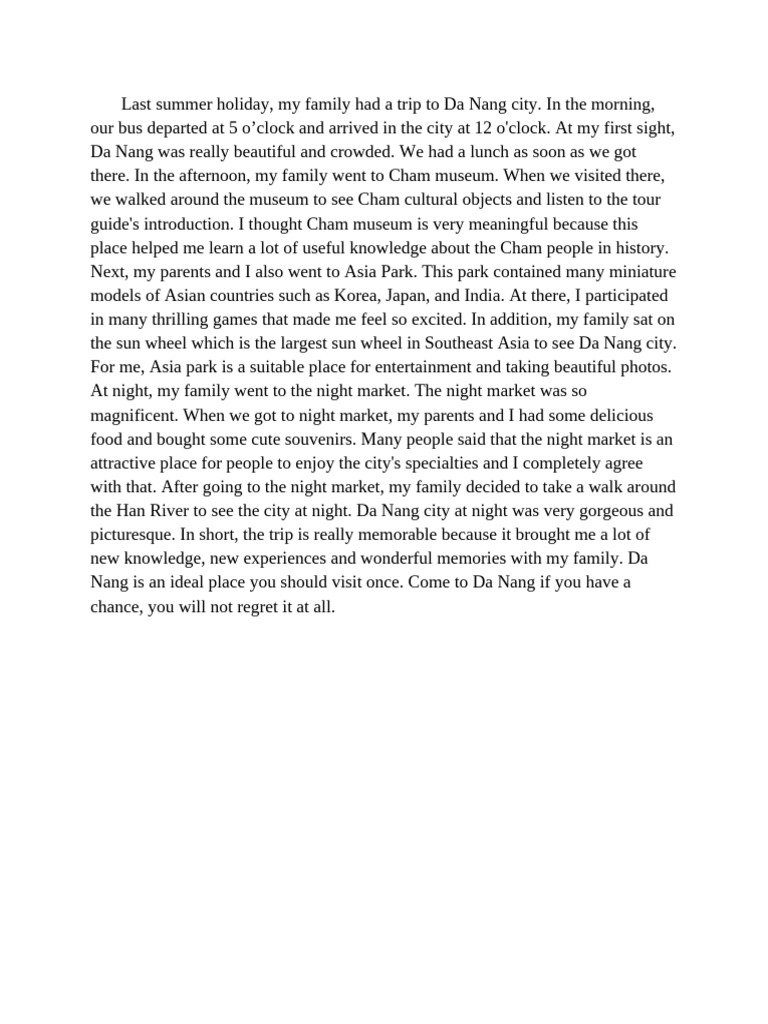 Family Trip Highlights in Da Nang | PDF