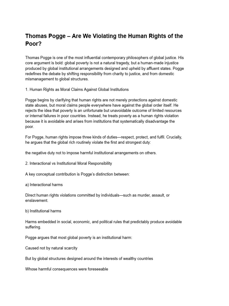 Human Rights and Global Poverty Injustice | PDF | Human Rights | Justice