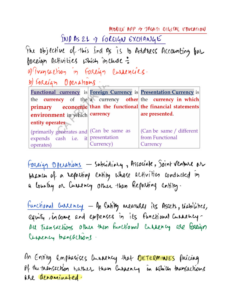 Ind as 21 Revision notes | PDF | Currency | Equity (Finance)