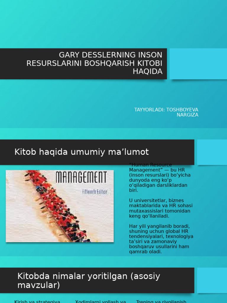 Gary Desslerning Inson Resurslarini | PDF