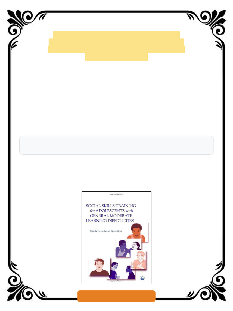 Social Skills Training For Adolescents With General Moderate Learning ...