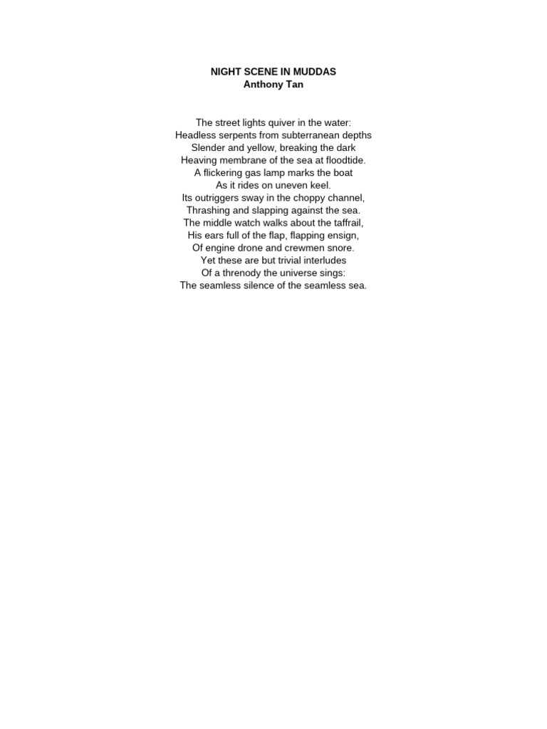 Night Scene in Muddas Poem Analysis | PDF