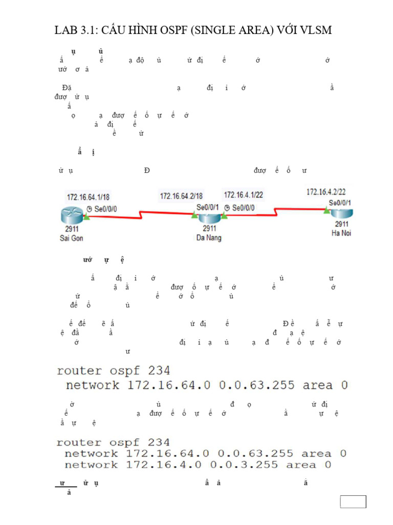 Lab 3.1-Cấu Hình Ospf (Single Area) +Vlsm | PDF