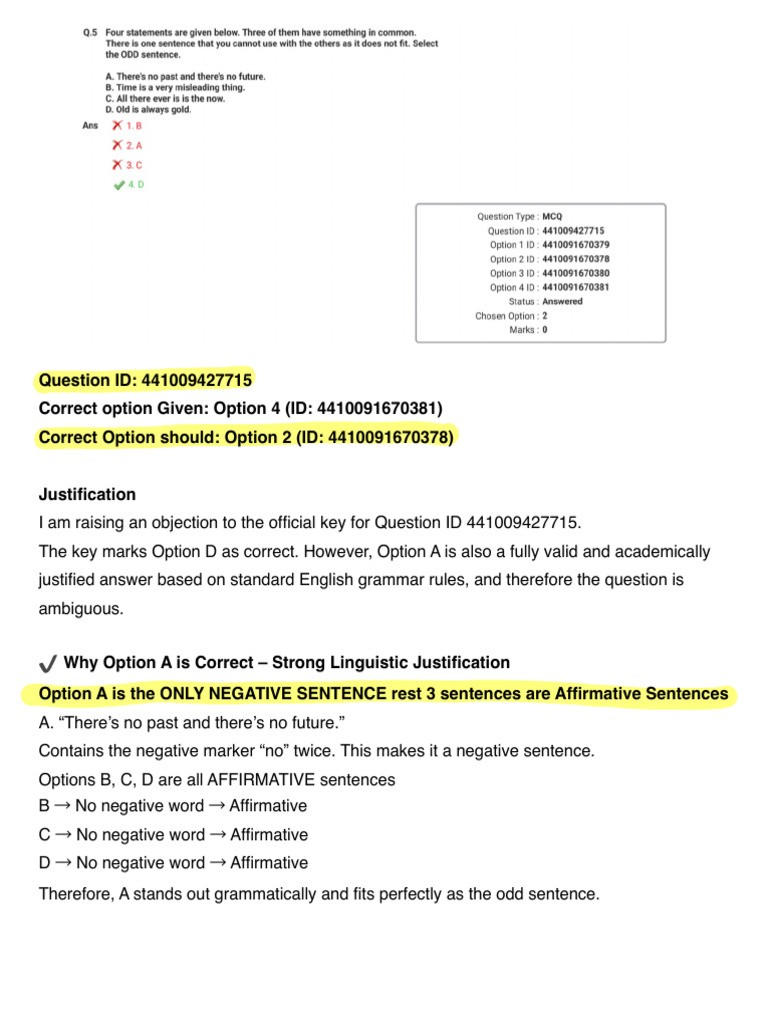 Question ID - 441009427715 | PDF | Grammar | Question