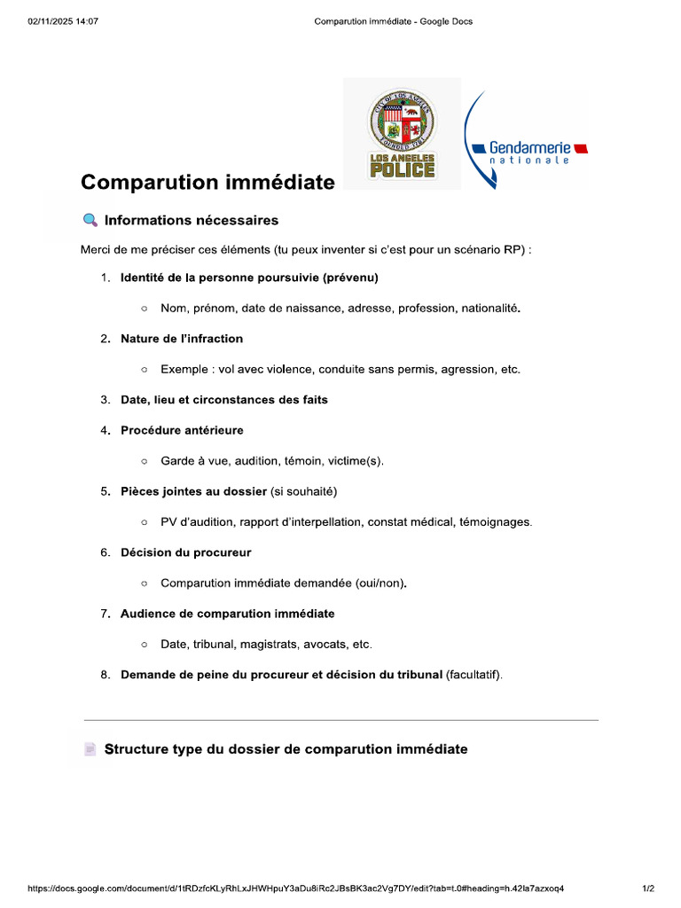 Procédure Comparution immédiate | PDF