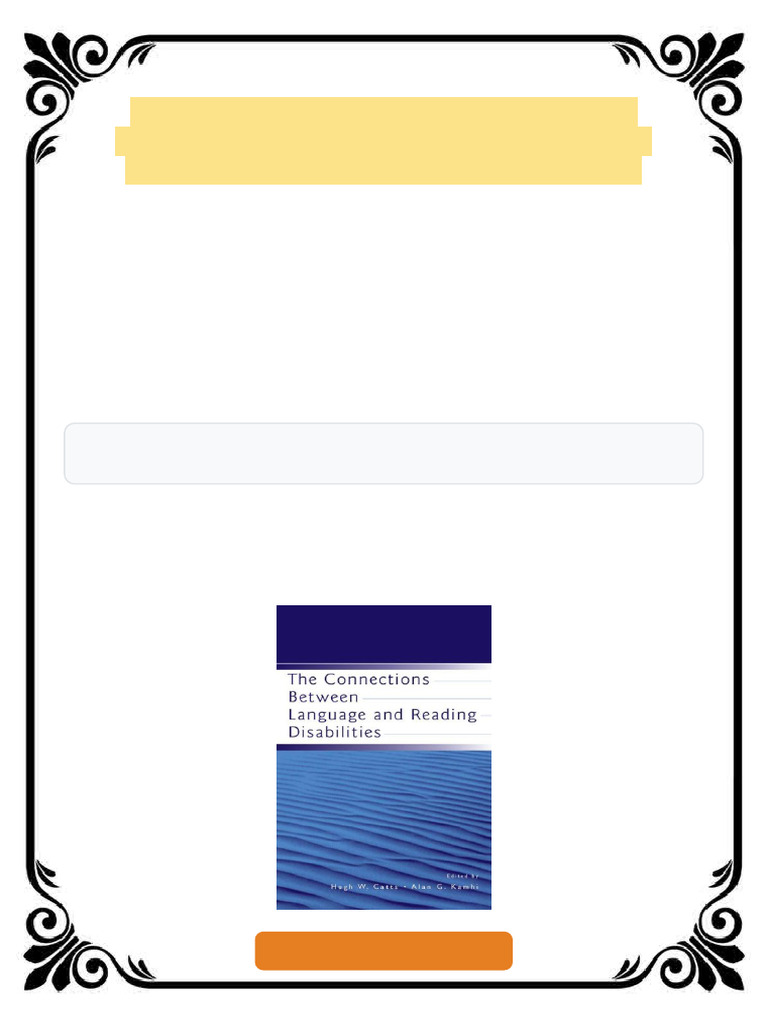 The Connections Between Language and Reading Disabilities 1st Edition ...