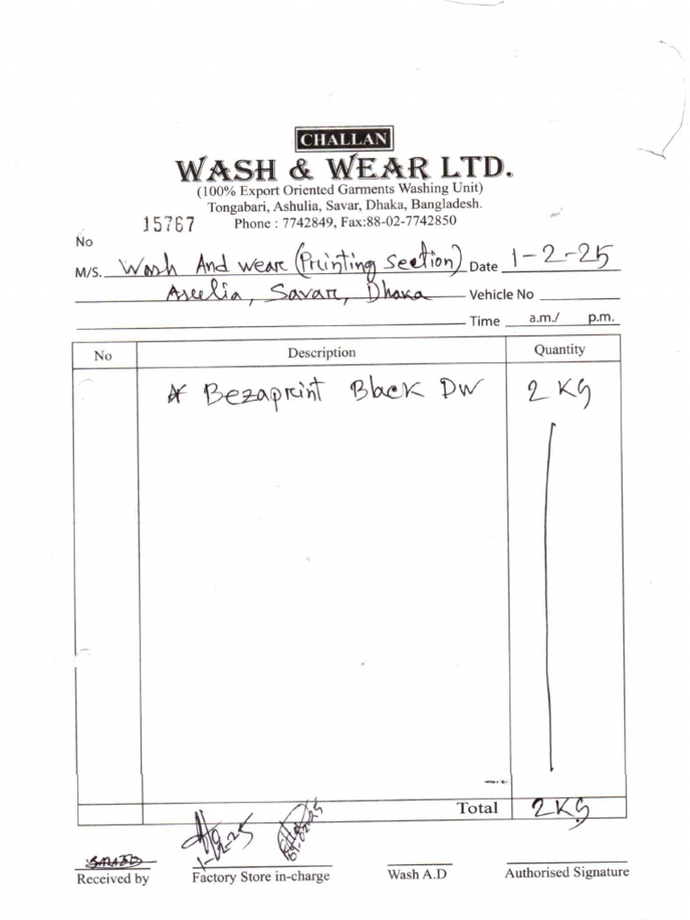 Bezaprint Black DW Challan | PDF