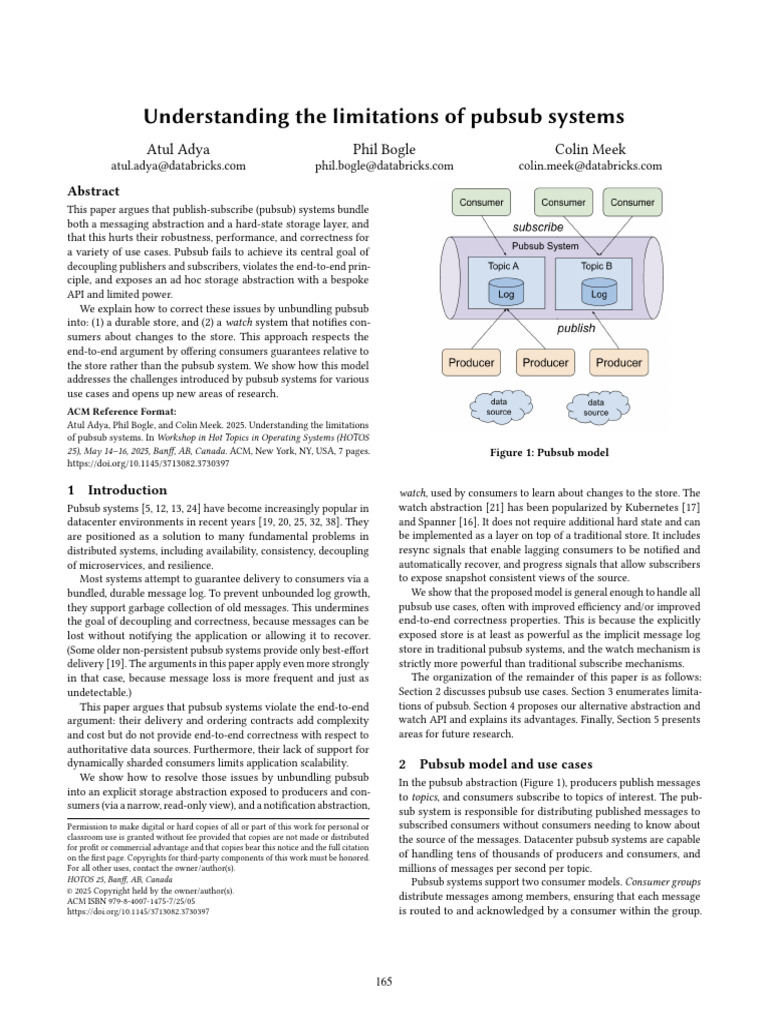 Limitations of Pubsub Systems Explained | PDF | Replication (Computing ...