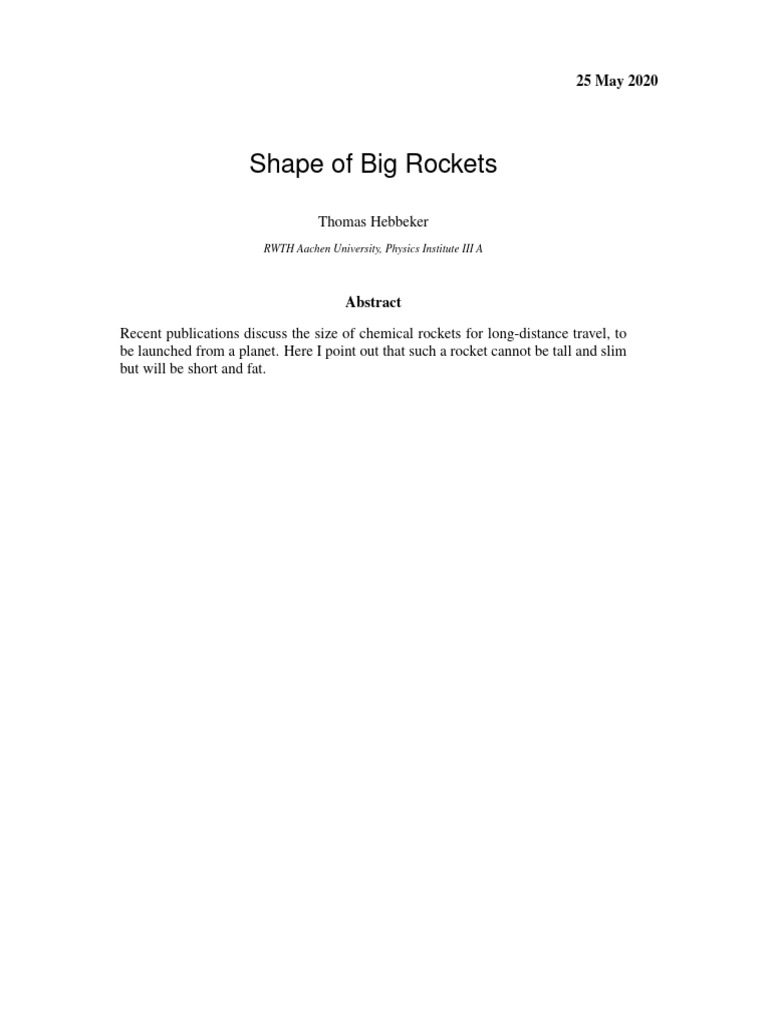 Shape of Big Rockets | PDF | Rocket | Force