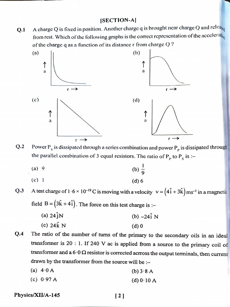 Physics Pre-Board Exam 2025-26 | PDF