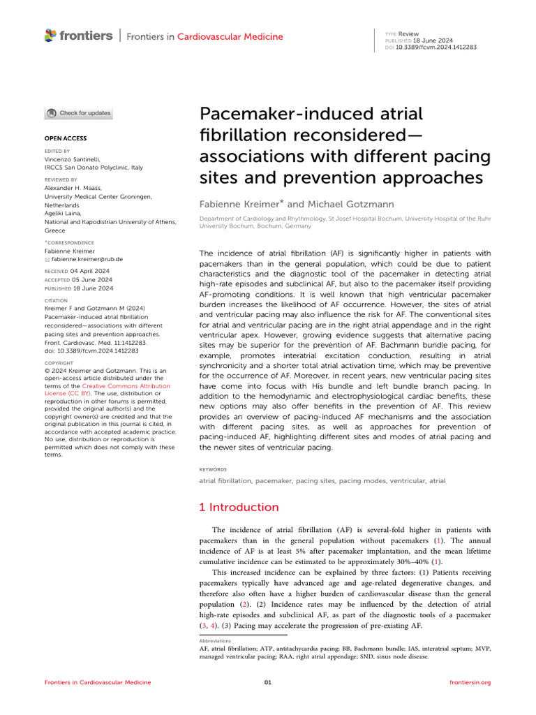 Pacemaker Induced Atrial Fibrillation Reconsider Bachmann Bundle | PDF ...