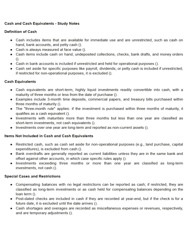 Understanding Cash and Cash Equivalents | PDF | Cash And Cash ...