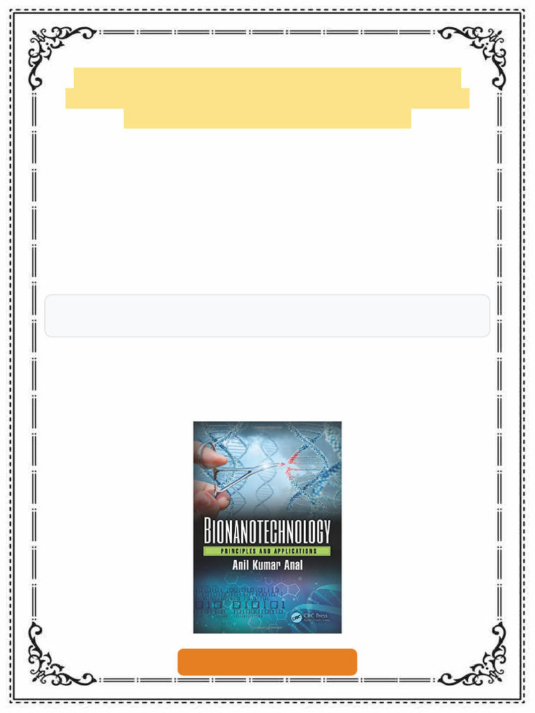 Bionanotechnology: Principles and Applications 1st Edition Anil Kumar ...