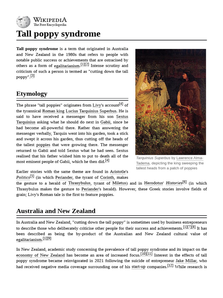 Understanding Tall Poppy Syndrome | PDF