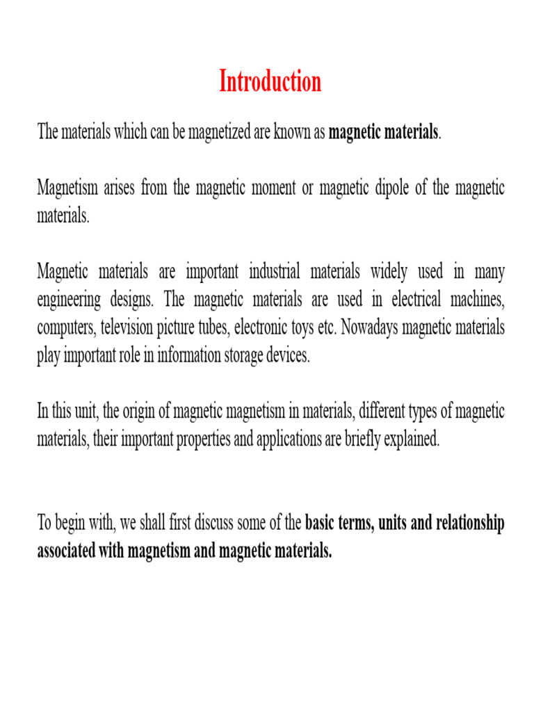 Understanding Magnetic Materials and Their Properties | PDF | Magnetism ...