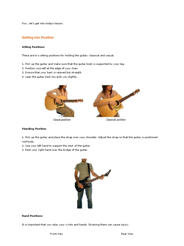 Guitar Basics: Positions and Chords | PDF
