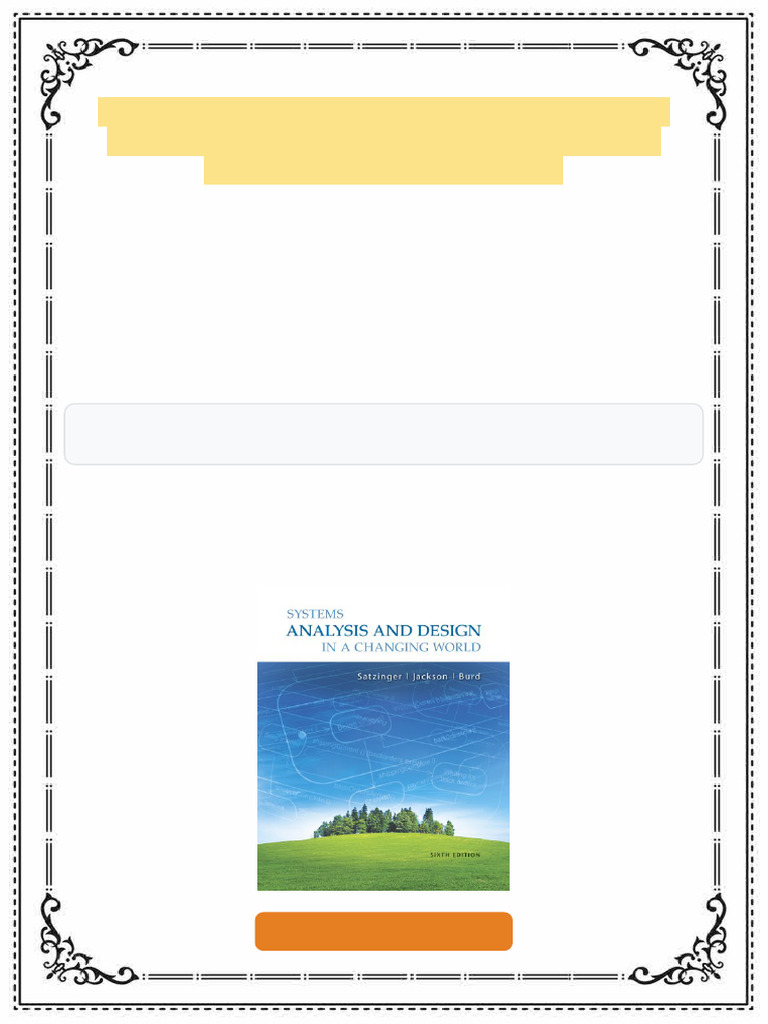 Systems Analysis and Design in a Changing World 6th Edition John W ...
