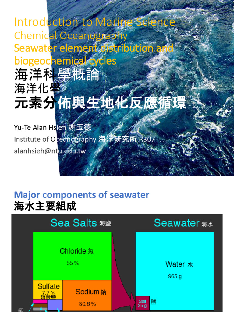 Marine Science - CO2 - Seawater Element Distribution and Biogeochemical ...