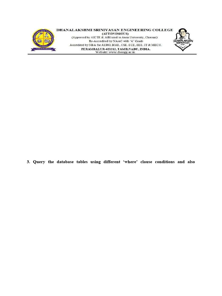 DBMS Lab Experiment Question Set - 2 | PDF