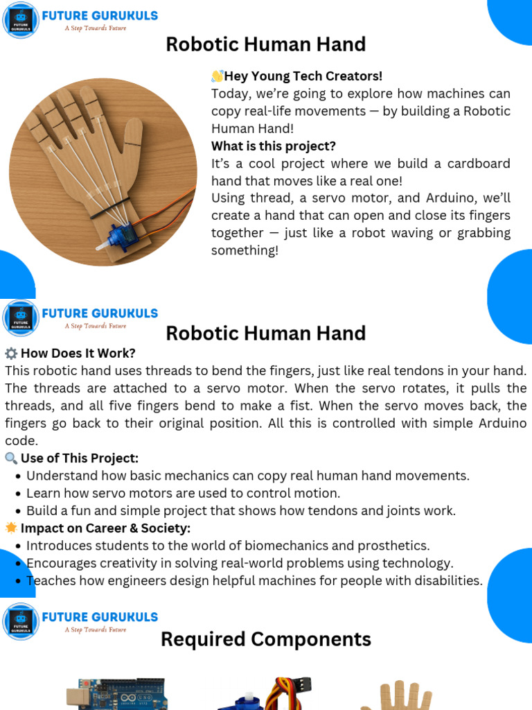 Build a Robotic Human Hand Project | PDF