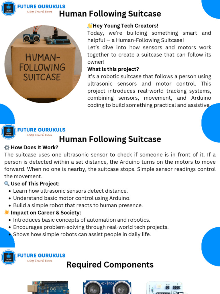 Human Following Suitcase | PDF | Arduino | Ultrasound