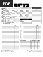 Rifts Character Sheet Fillable | PDF | Role Playing Games | Leisure