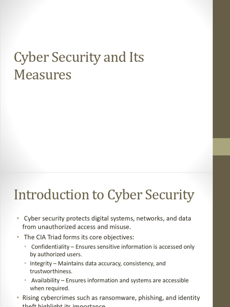 Cyber Security and Its Measures | PDF | Security | Computer Security