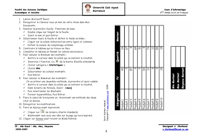 Mon Premier Tableau Sur Excel 2008 | PDF | Ordinateurs