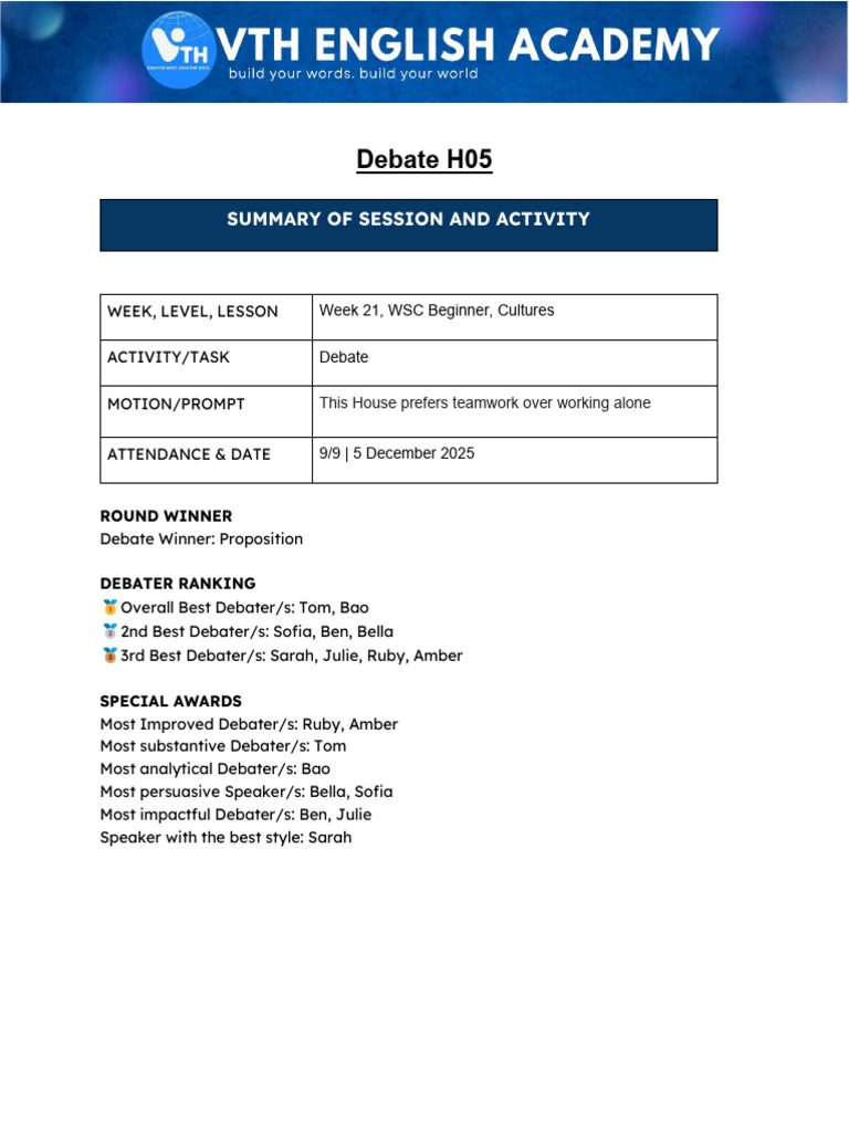 Teamwork vs. Individual Work Debate Summary | PDF | Reason | Psychology