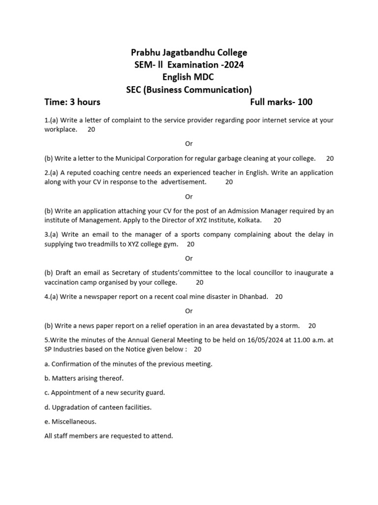Sec Question - 2024 | PDF
