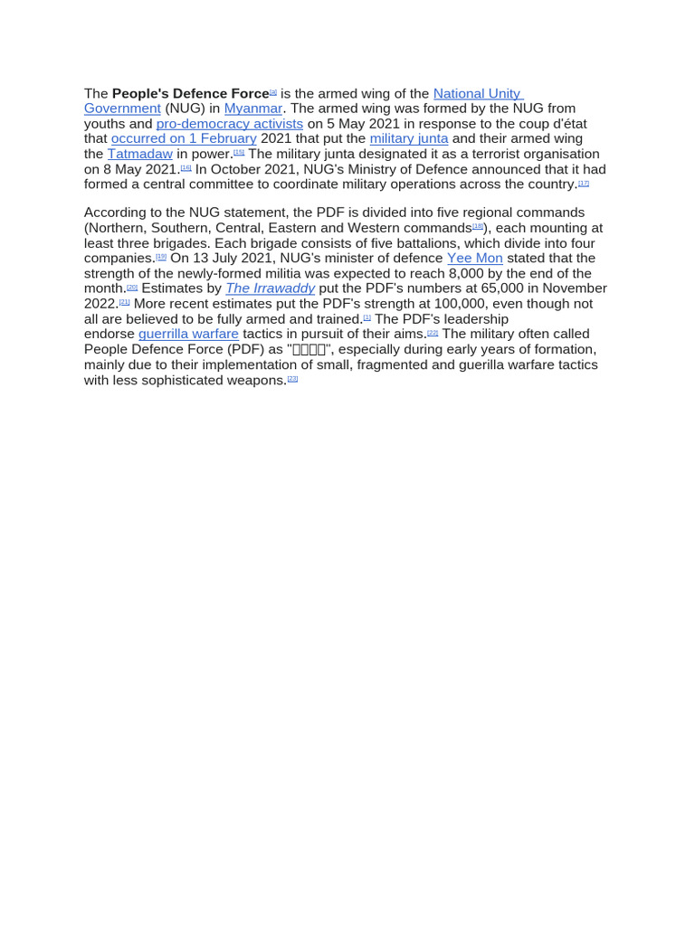 People's Defence Force | PDF