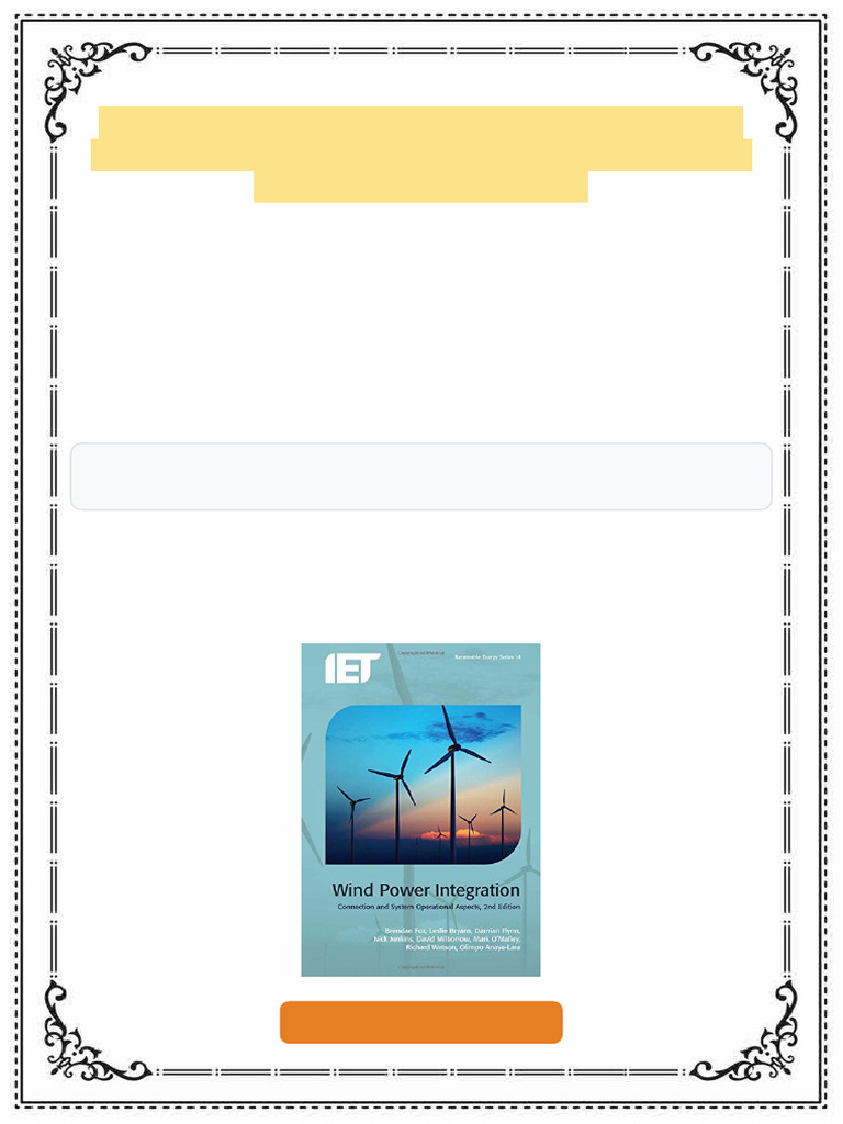 Wind Power Integration Connection and System Operational Aspects ...