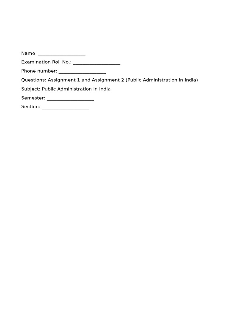 Public Administration Assignments Overview | PDF | Budget | Economies
