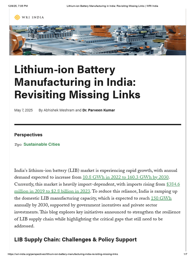 India’s Lithium-Ion Battery Growth Insights | PDF | Recycling | Lithium ...